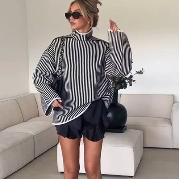 H&M | Sweaters | Hm Edition Oversized Mockturtleneck Sweater Size S New With Tag | Poshmark